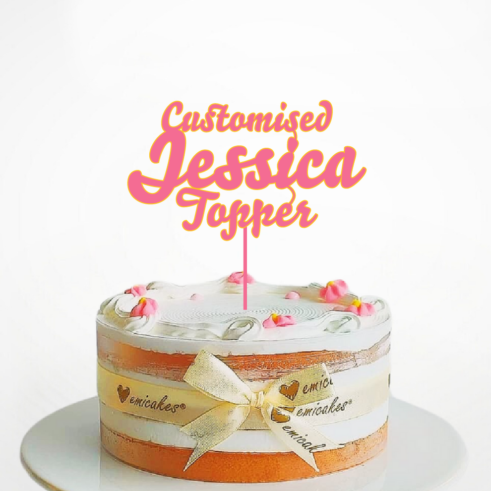 Custom 3 Lines Cake Topper (Jessica Font) – Emicakes